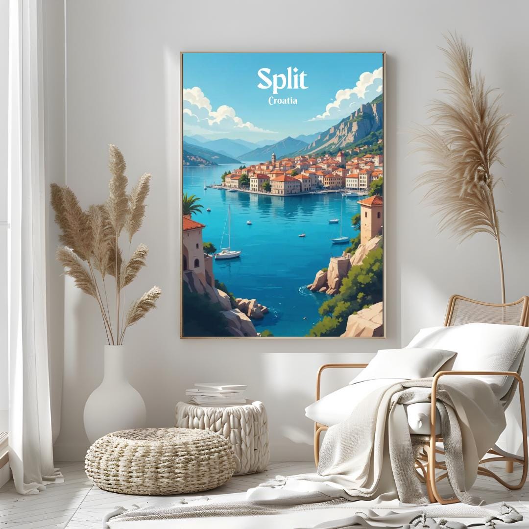 Split Travel Poster: Croatian Holiday Wall Art - Etsy