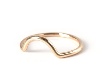 Handmade Gold Faceted Arc Wedding Band / / Half Circle Wedding Ring in ...