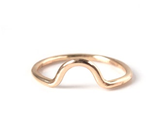 Handmade Gold Hammered Arc Wedding Band / / Half Circle | Etsy
