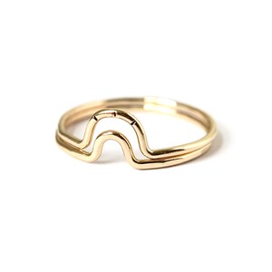 Handmade Faceted Bridge Stacking Ring / 14k Gold Filled or Sterling ...