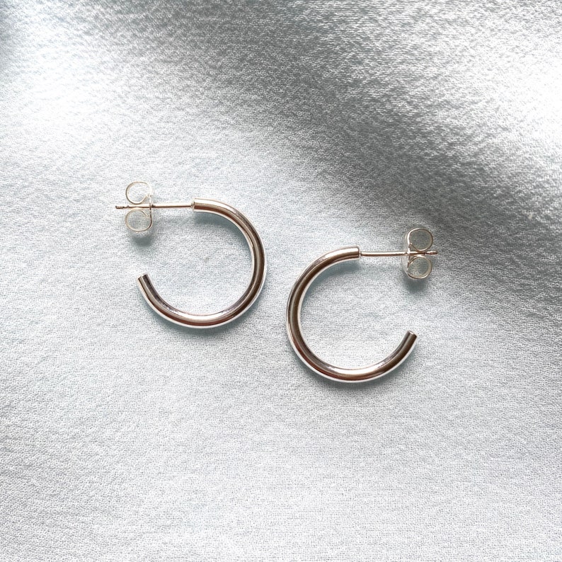 DIME HOOPS: Minimalist Hoop Earrings in 14k Gold Filled or Sterling ...