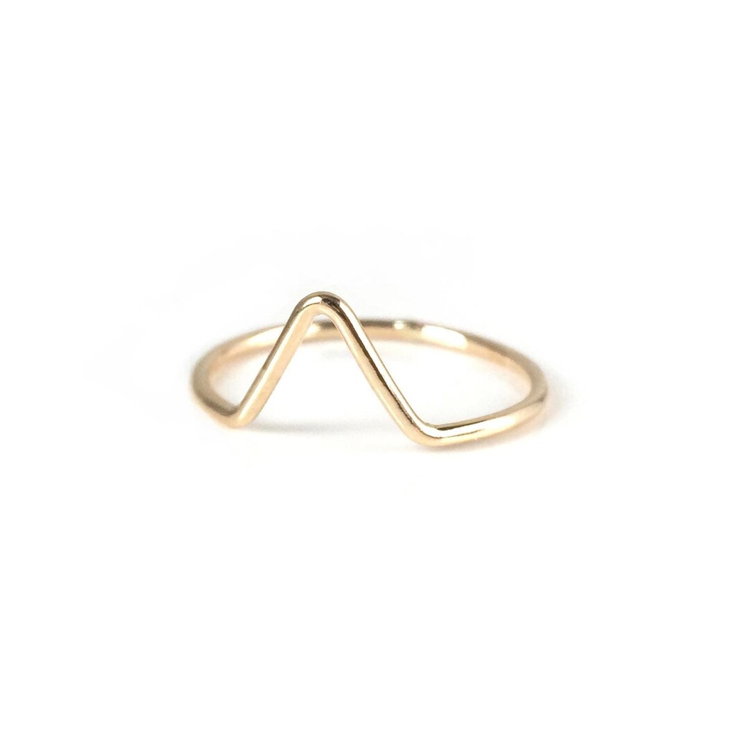 Handmade Peak Triangle Stacking Ring / Sterling Silver, 14k Gold Filled ...