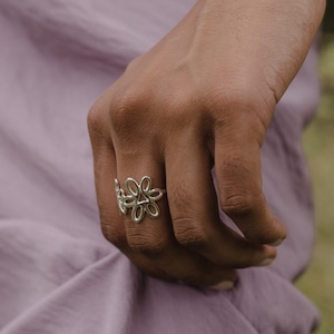POSY Flower Ring / Floral Handmade Statement Ring in Brass, Sterling ...