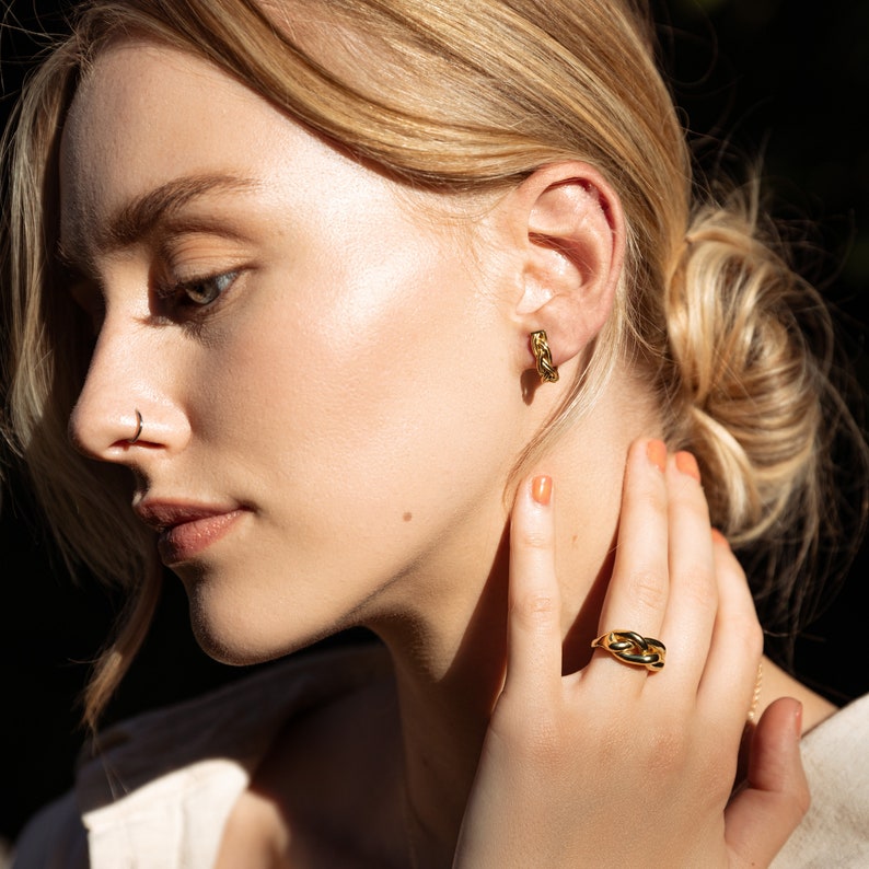 PLAIT Chunky Braided Ring in Brass, Sterling Silver, Gold Vermeil or ...