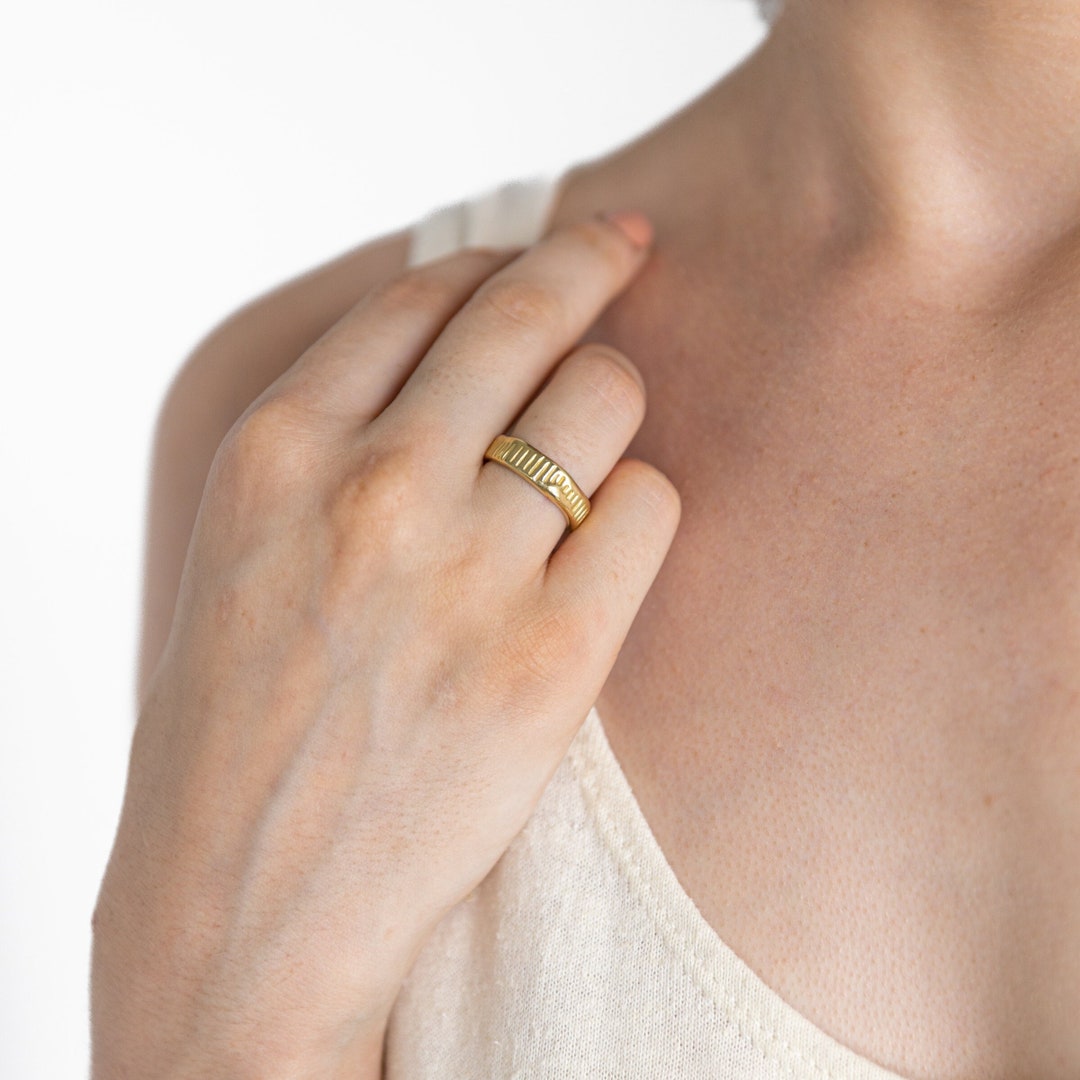 ARTIFACT Handmade Chunky Band Ring in Brass, Sterling Silver, Vermeil ...