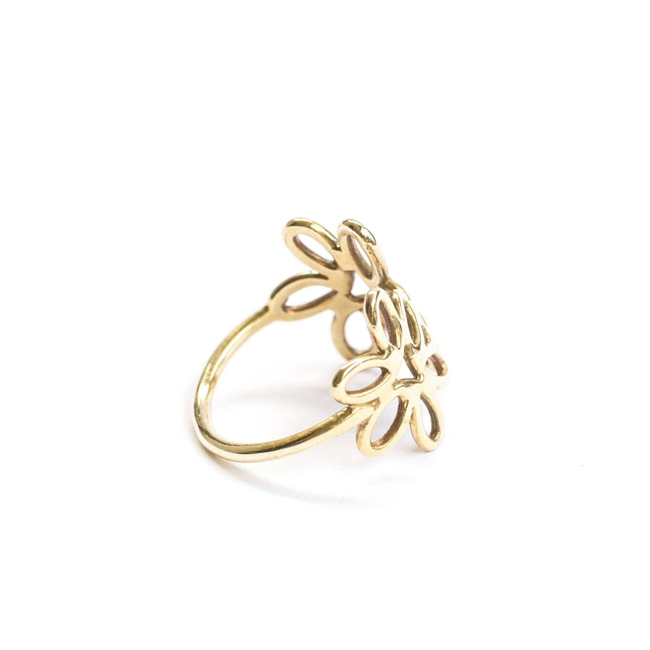 POSY Flower Ring / Floral Handmade Statement Ring in Brass, Sterling ...