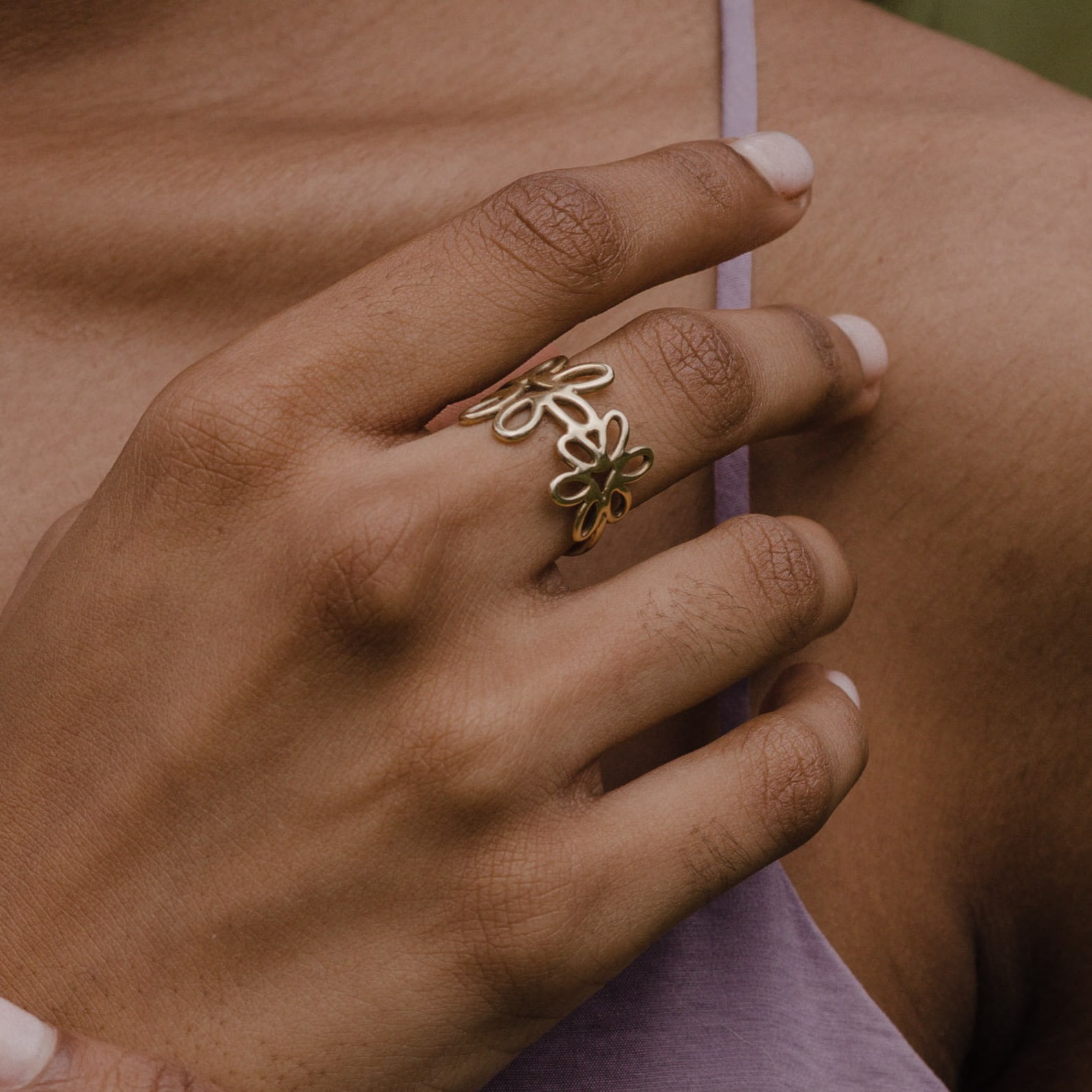 POSY Flower Ring / Floral Handmade Statement Ring in Brass, Sterling ...