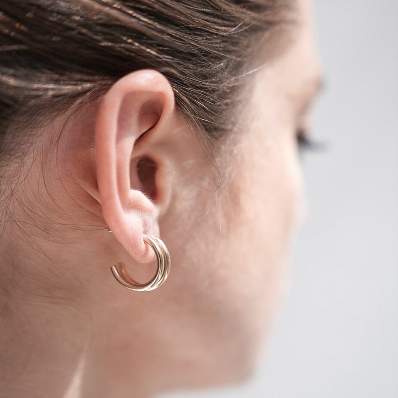 DIME HOOPS: Minimalist Hoop Earrings in 14k Gold Filled or Sterling ...