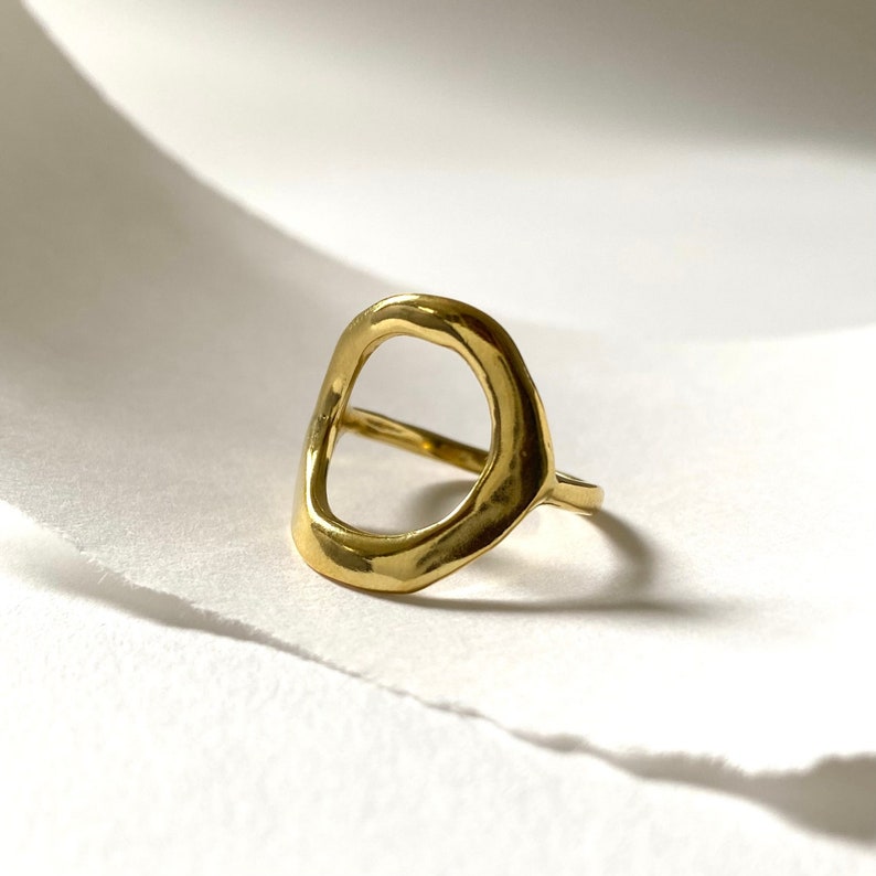 POOL Handmade Circular Statement Ring // Chunky Circle Ring in Brass ...