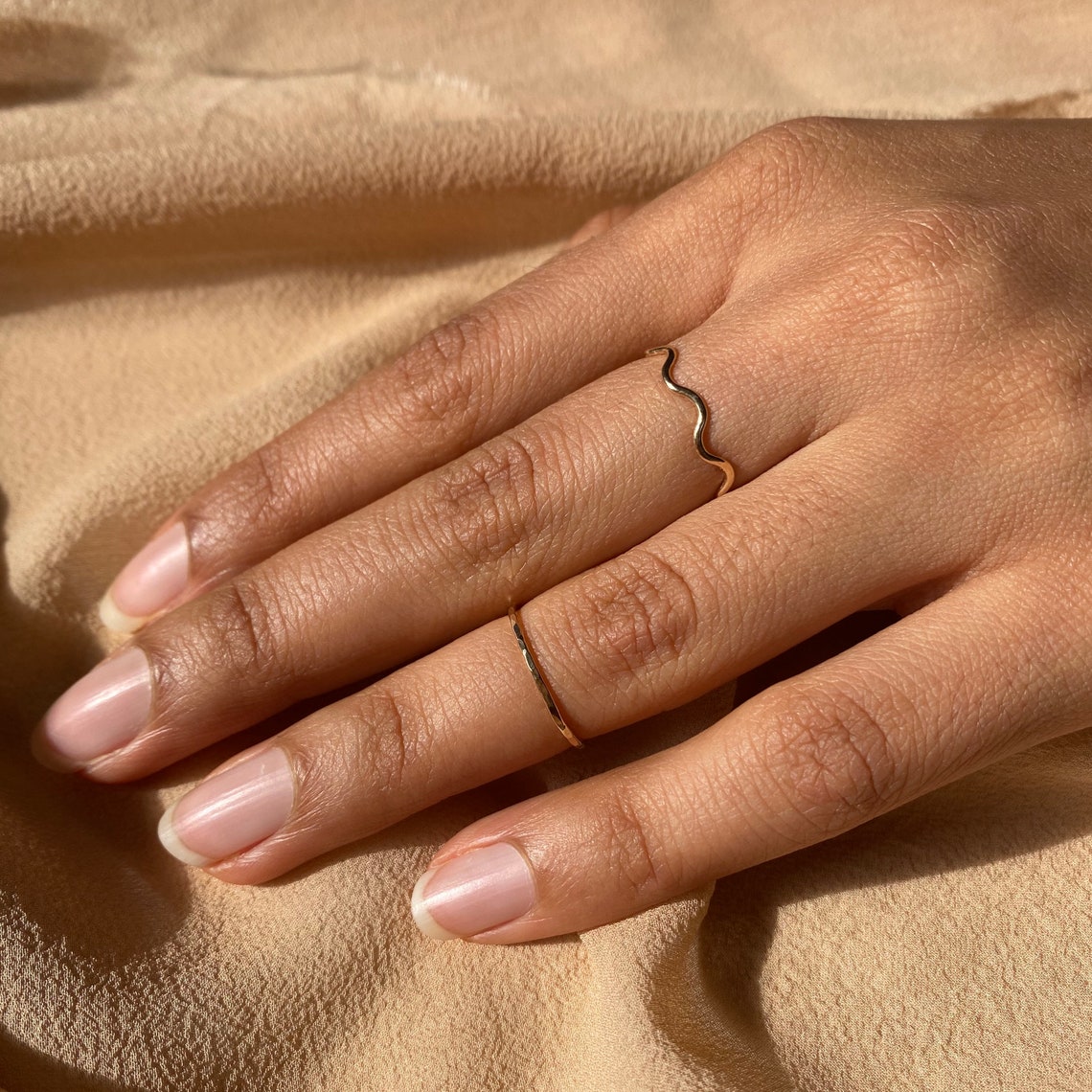 Handmade Ripple Stacking Ring / 14k Gold Filled or Sterling - Etsy