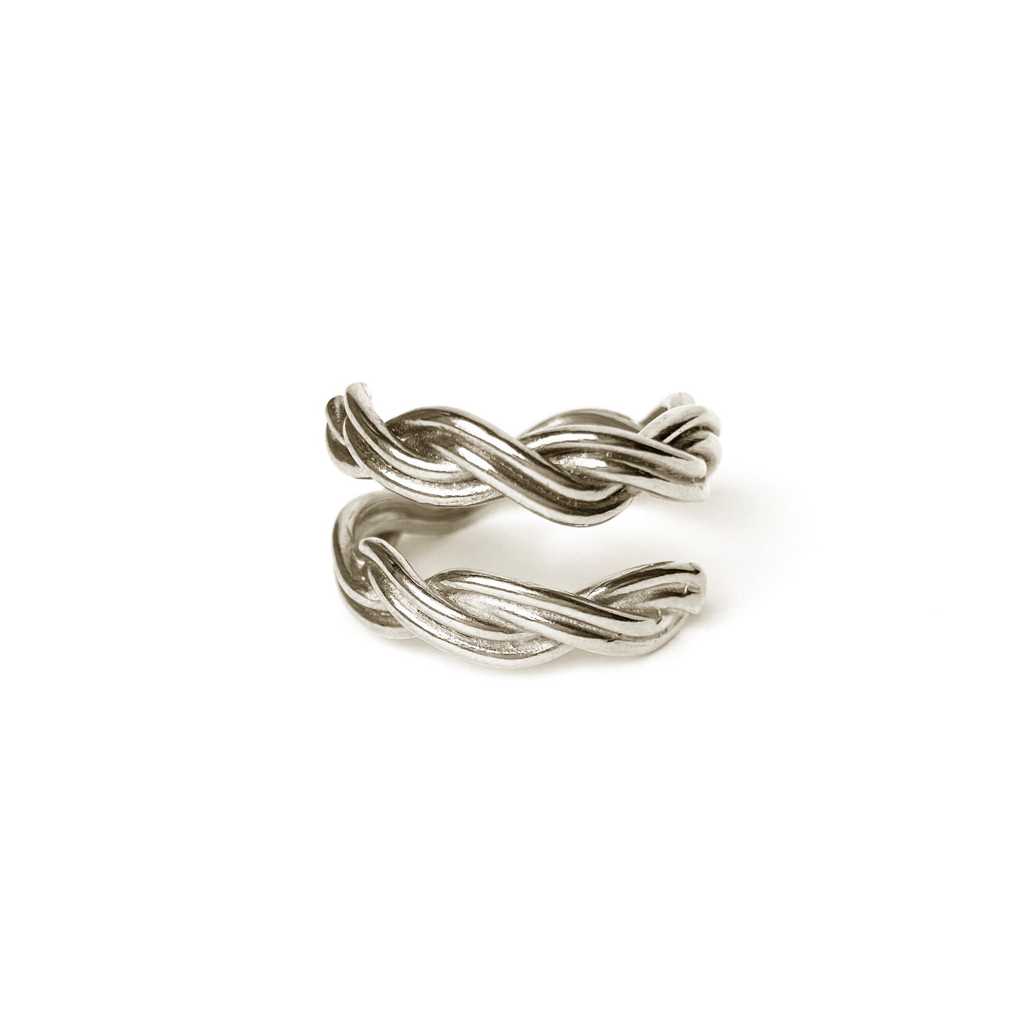 IDYLL Adjustable Cast Twist Ring in Brass, Sterling Silver IDYLL Adjustable Cast Twist Ring in Brass, Sterling Silver