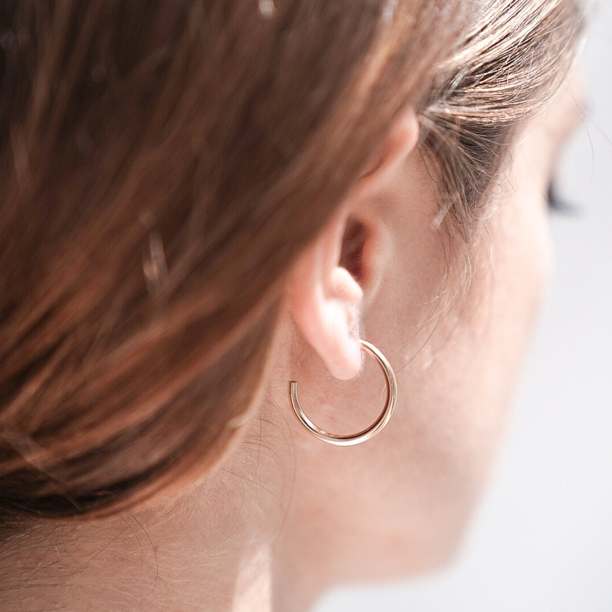 QUARTER HOOPS: Minimalist Hoop Earrings in 14k Gold Filled or | Etsy
