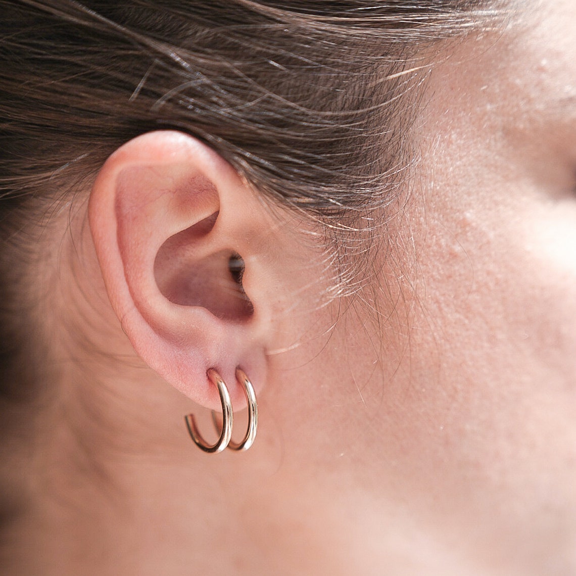 DIME HOOPS: Minimalist Hoop Earrings in 14k Gold Filled or Sterling ...