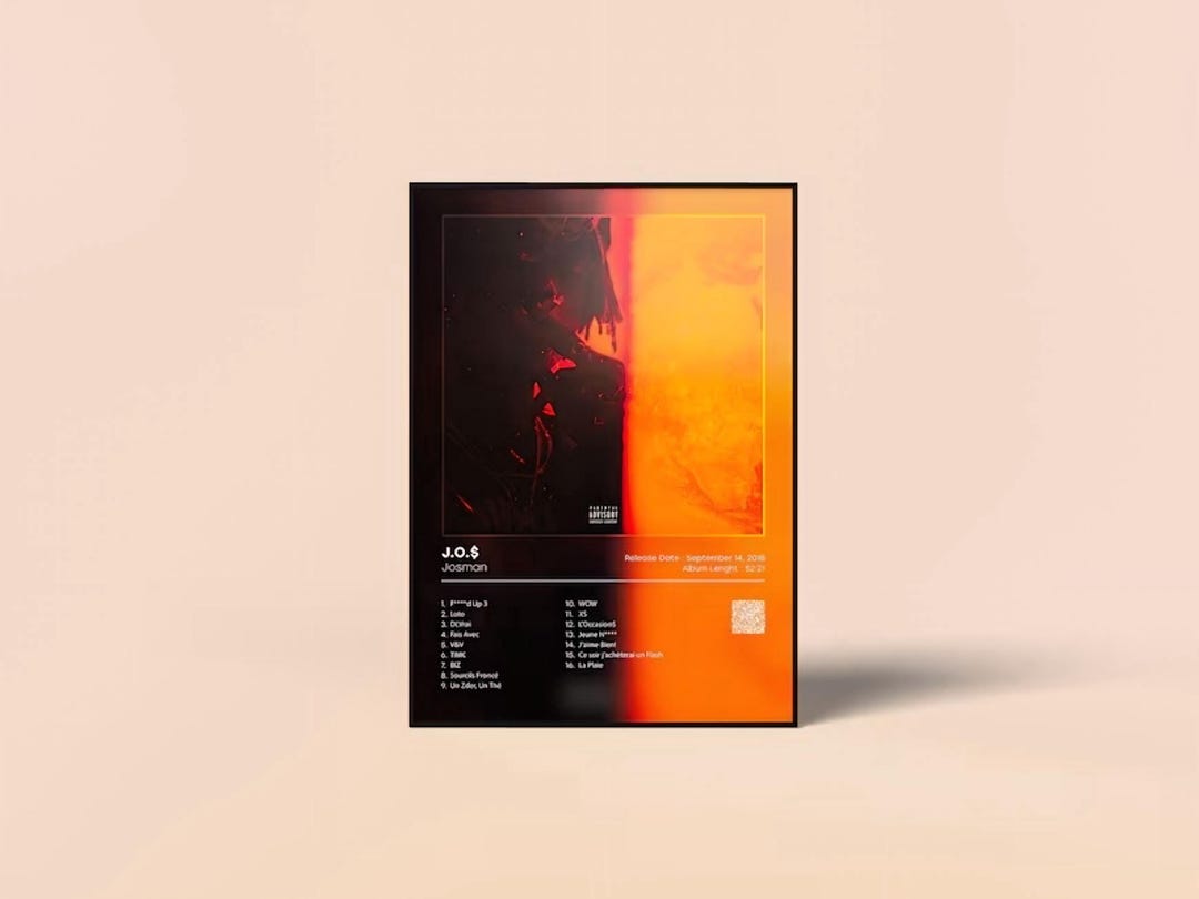 J.O.S Album Poster - Josman | French Rap Poster | Urban & Modern Art ...