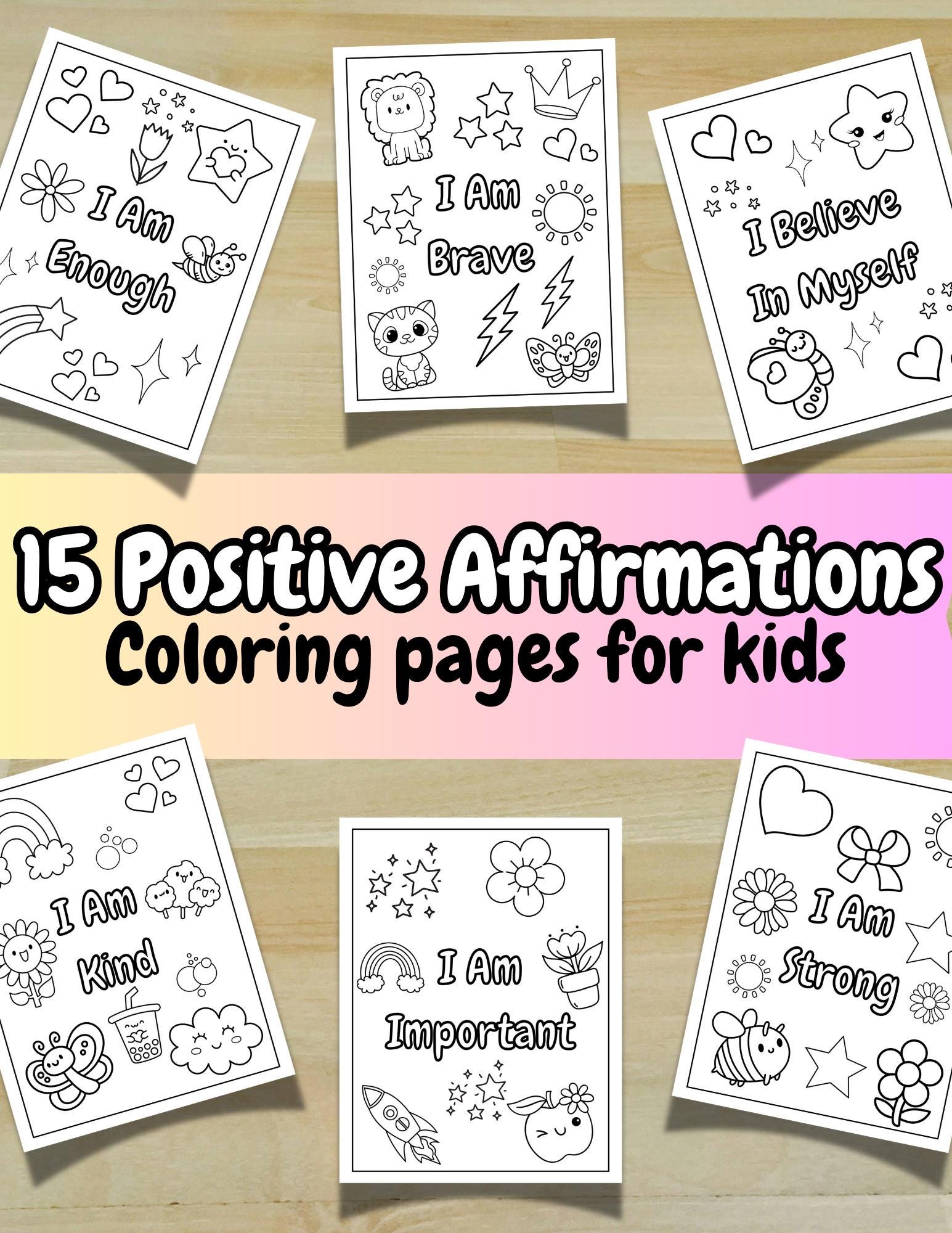 Positive Affirmations Coloring Pages for Kids | Coloring Pages ...