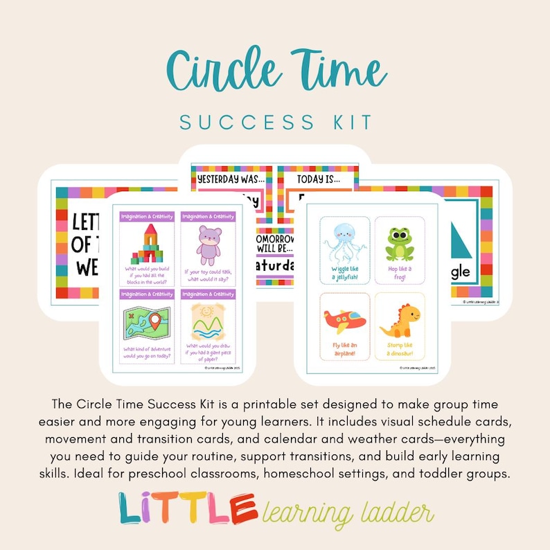 Circle Time Success Kit Printable | Visual Schedule, Movement & Weather ...