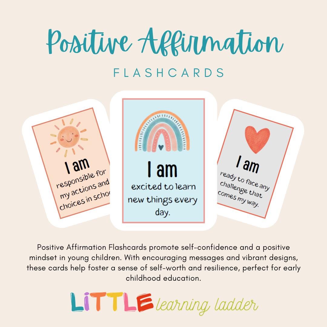 Positive Affirmation Cards for Kids | Printable Growth Mindset and SEL ...