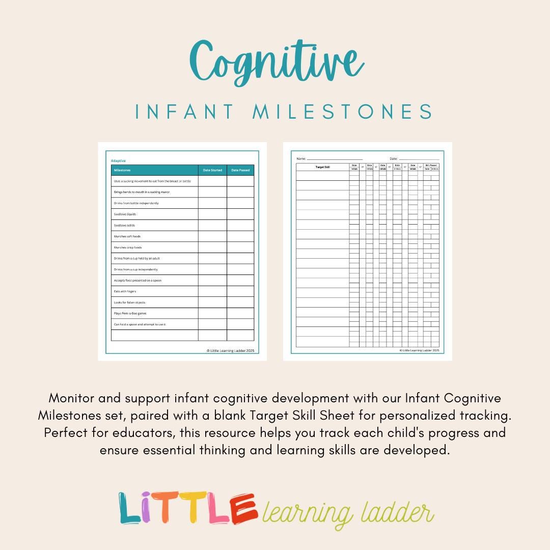 Infant Cognitive Milestones Tracker | Printable Instant Download | Baby ...