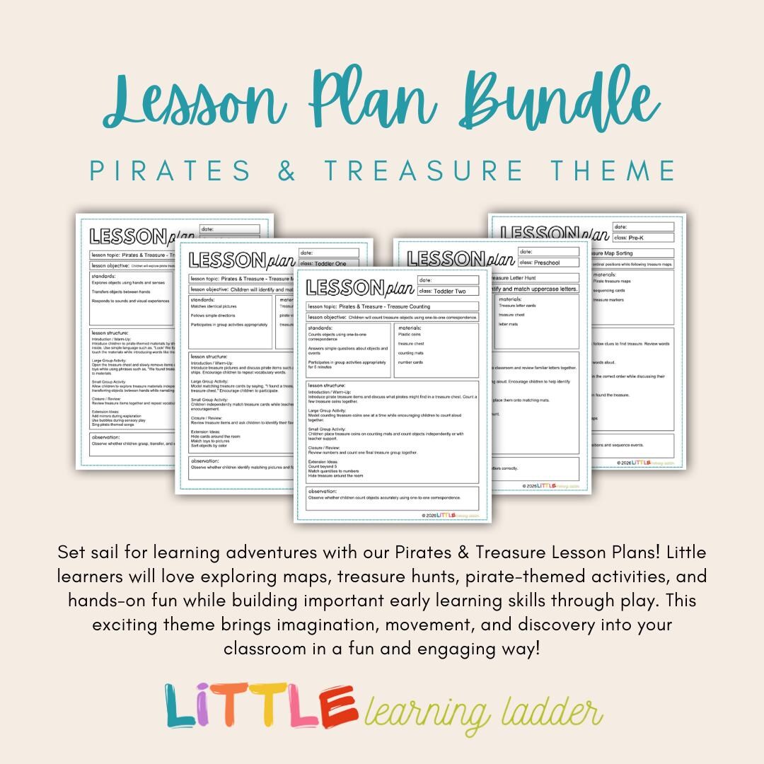 Pirates & Treasure Lesson Plan Bundle | Preschool Pirate Theme ...