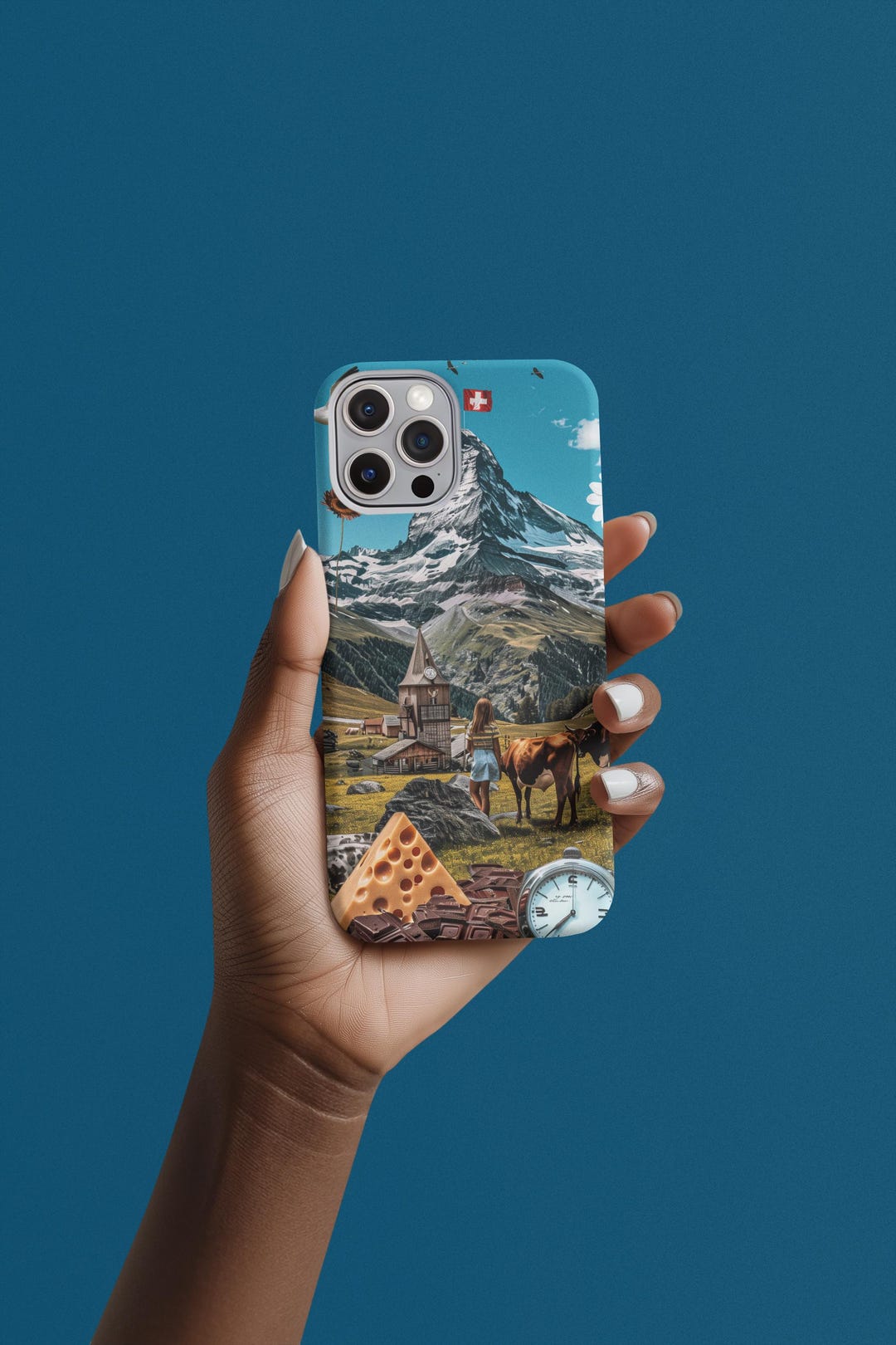 Swiss Alps iPhone Case, Watercolor Mountain Case, Alpine Landscape ...