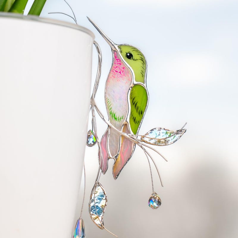 Glass Sun Catcher Pink - Etsy