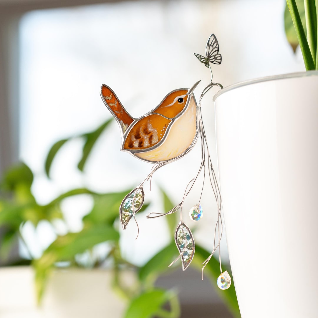 Carolina Wren Crystal Suncatcher - Christmas Gifts Neighbors - Bird ...