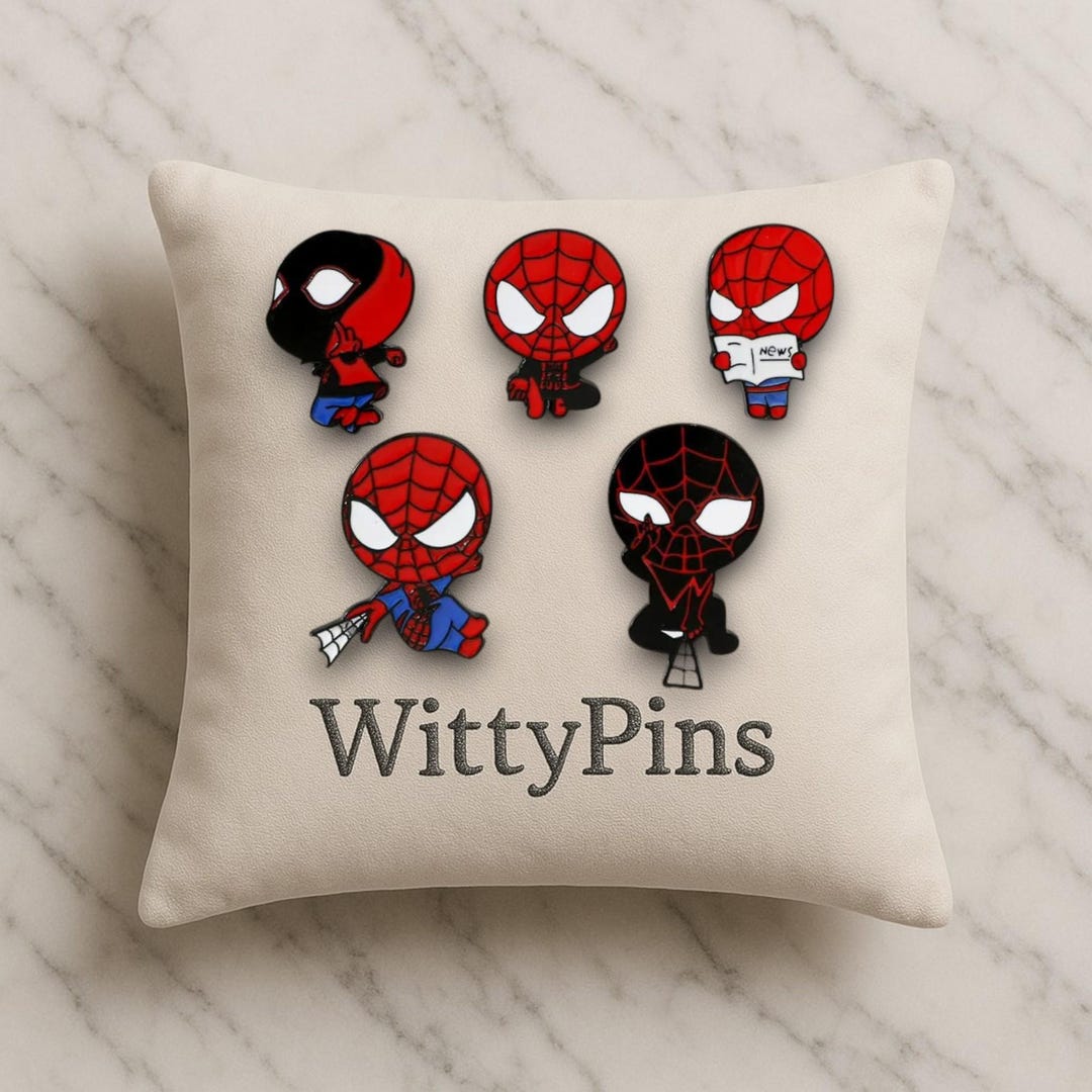 Superhero Collectibles - Spider-man Enamel Pin Set of 5 | Unique Gift ...