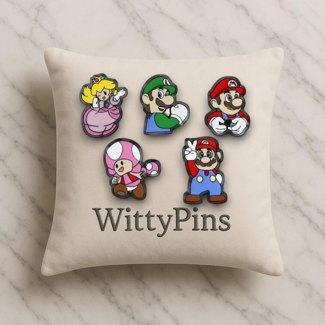 Super Mario Enamel Pin Set – 5 Handmade Lapel Pins, Nintendo Collector ...