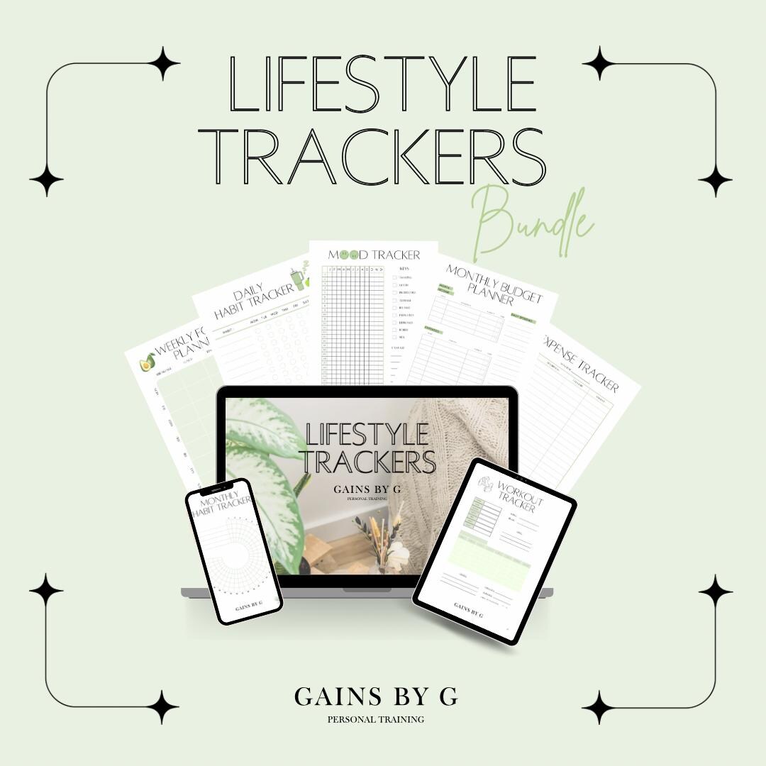 Lifestyle Trackers Bundle | Printable + Digital PDF | Wellness, Fitness ...