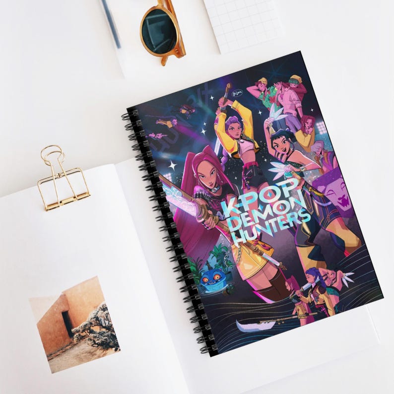 KPOP Demon Hunters Cute Huntrix Spiral Notebook - Ruled Line, Art ...