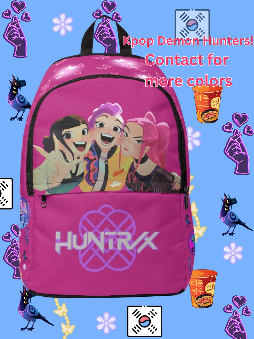 HUNTRIX Rumi Mira Zoey Back to School Bag - Kpop Demon Hunters Backpack ...