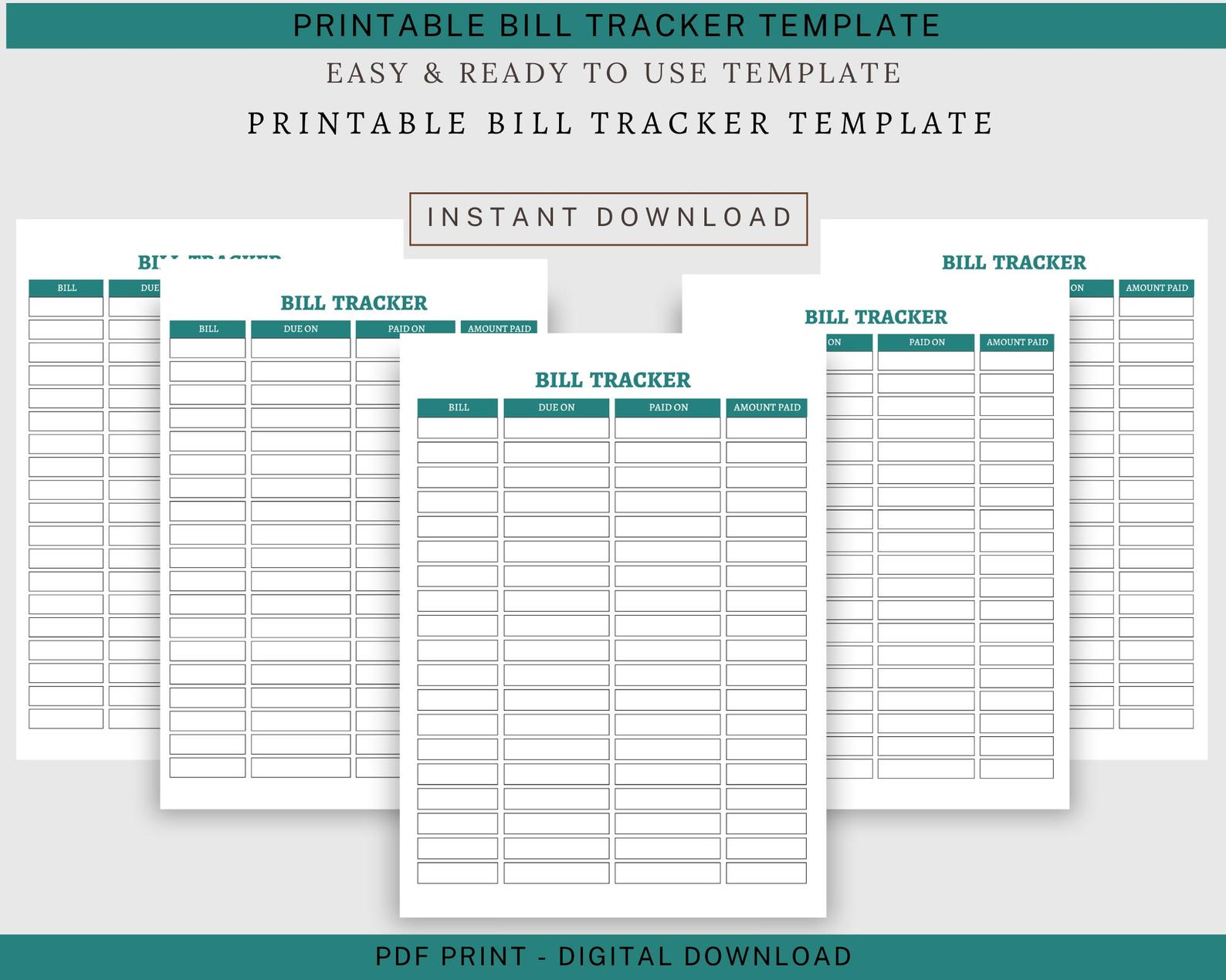 Income Tracker Printable | Income Tracker Digital | Yearly, Monthly ...