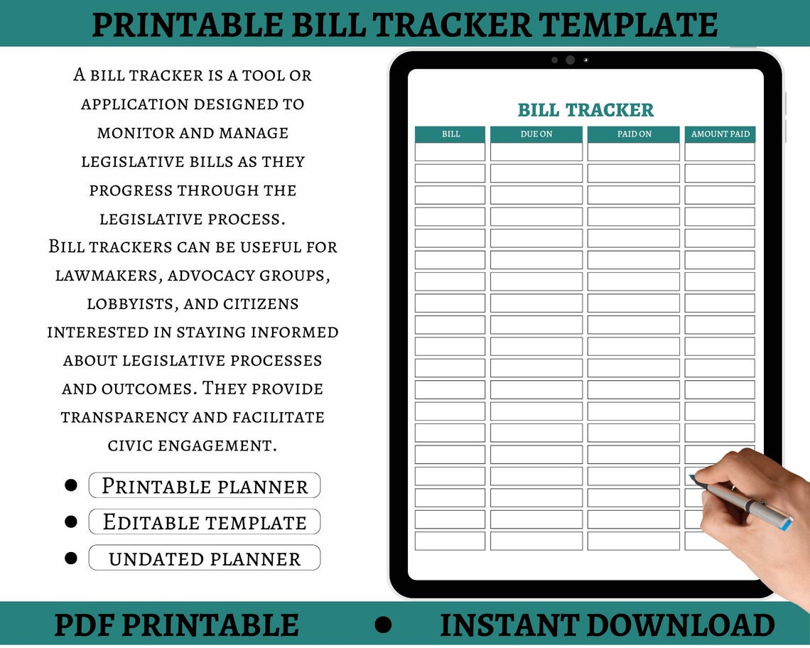 Income Tracker Printable | Income Tracker Digital | Yearly, Monthly ...