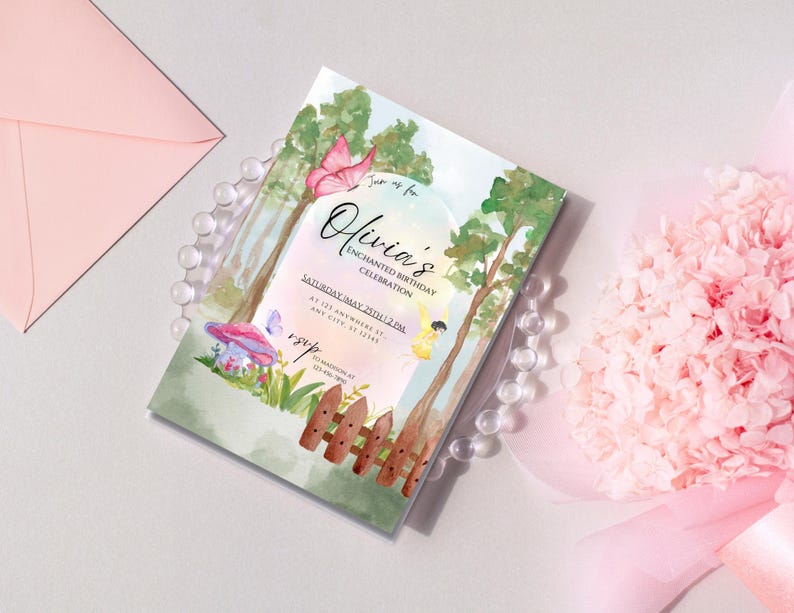 Enchanted Fairy Birthday Invitation | Magical Princess Party Invite ...