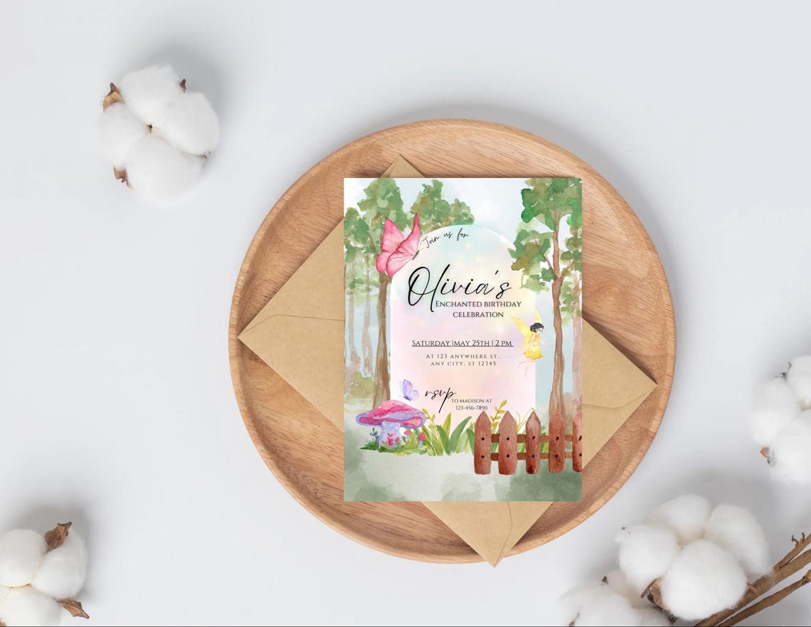 Enchanted Fairy Birthday Invitation | Magical Princess Party Invite ...