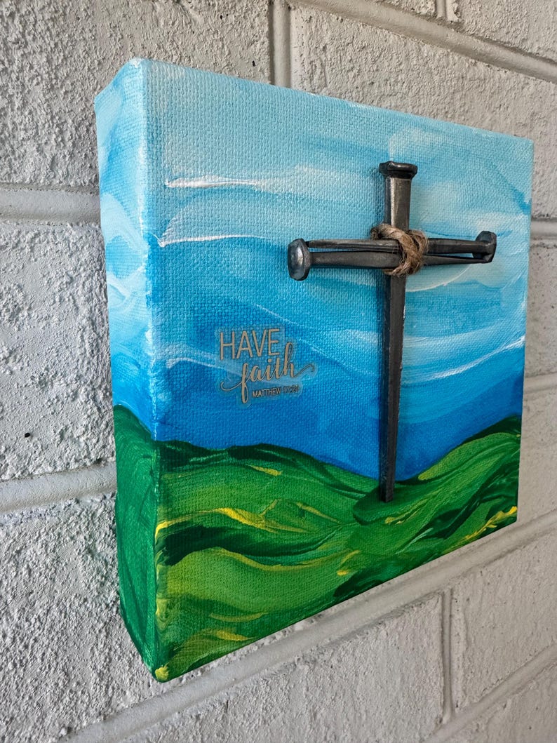 Rustic Crucifix With Bible Verse on Canvas - Etsy