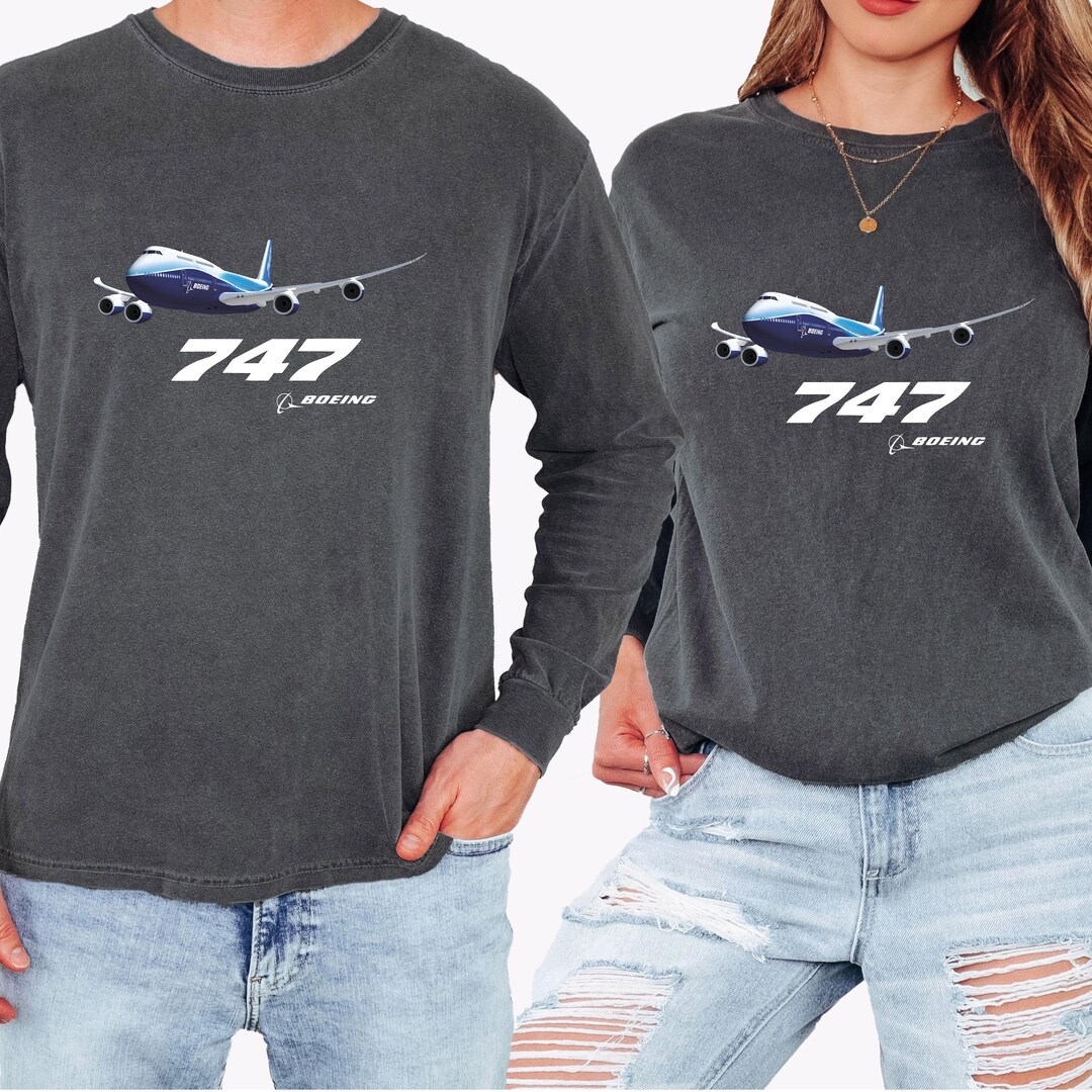 Boeing 747 Long Sleeve Shirt, B747 T-shirt, Queen of the Skies Aircraft ...