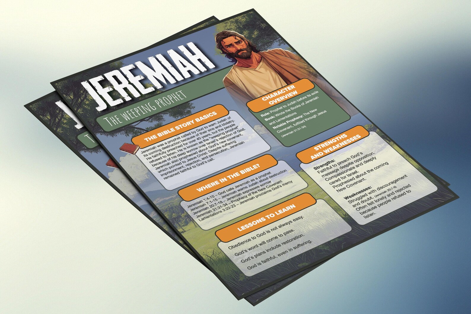 Jeremiah - the Weeping Prophet | Kids Bible Fact Sheet and Study Guide ...