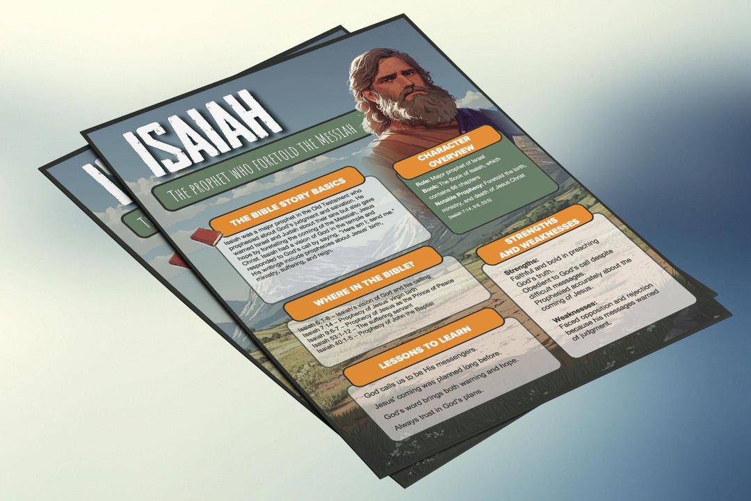 Isaiah - the Prophet Who Foretold the Messiah | Kids Bible Fact Sheet ...