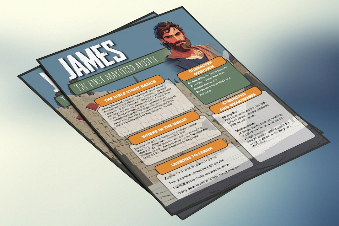 James - the First Martyred Apostle | Kids Bible Fact Sheet and Study ...
