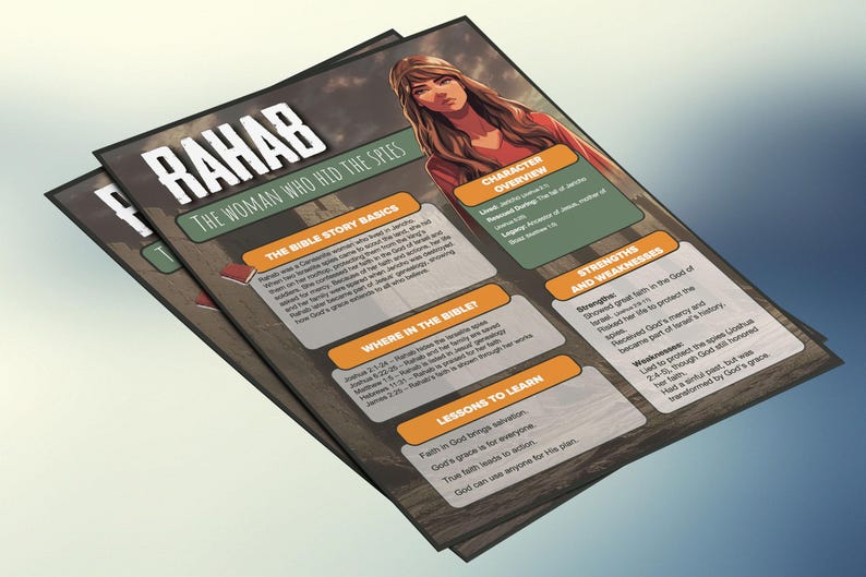 Rahab - the Woman Who Hid the Spies | Kids Bible Fact Sheet and Study ...