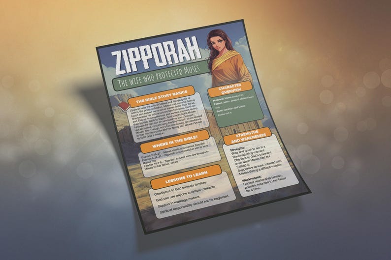 Zipporah - the Wife Who Protected Moses | Kids Bible Fact Sheet and ...