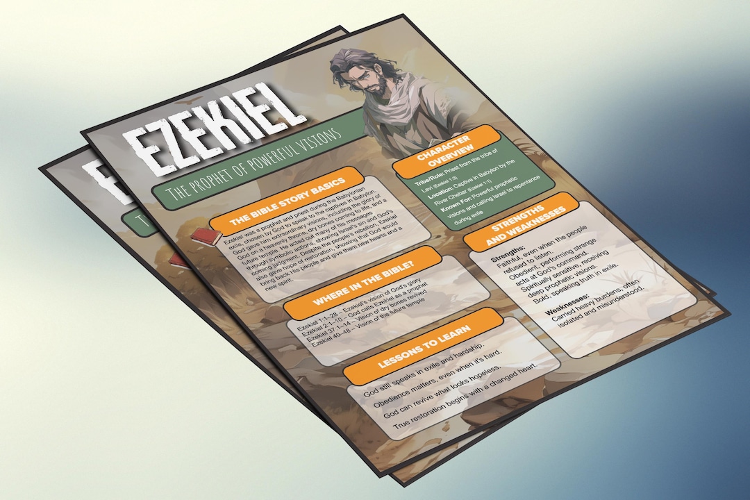 Ezekiel - the Prophet of Powerful Visions | Kids Bible Fact Sheet and ...