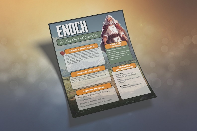 Enoch - the Man Who Walked With God | Kids Bible Fact Sheet and Study ...