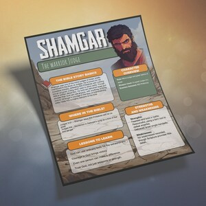 Shamgar - the Warrior Judge | Kids Bible Fact Sheet and Study Guide - Etsy