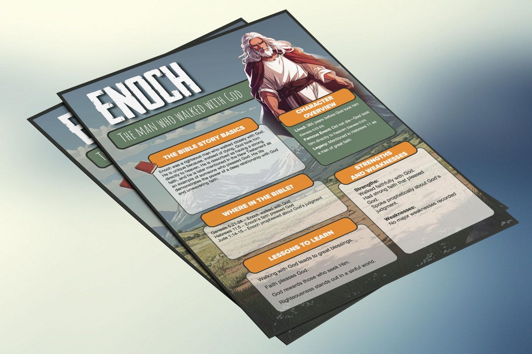 Enoch - the Man Who Walked With God | Kids Bible Fact Sheet and Study ...