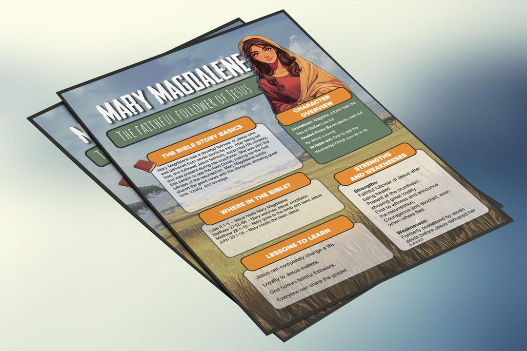 Mary Magdalene - the Faithful Follower of Jesus | Kids Bible Fact Sheet ...