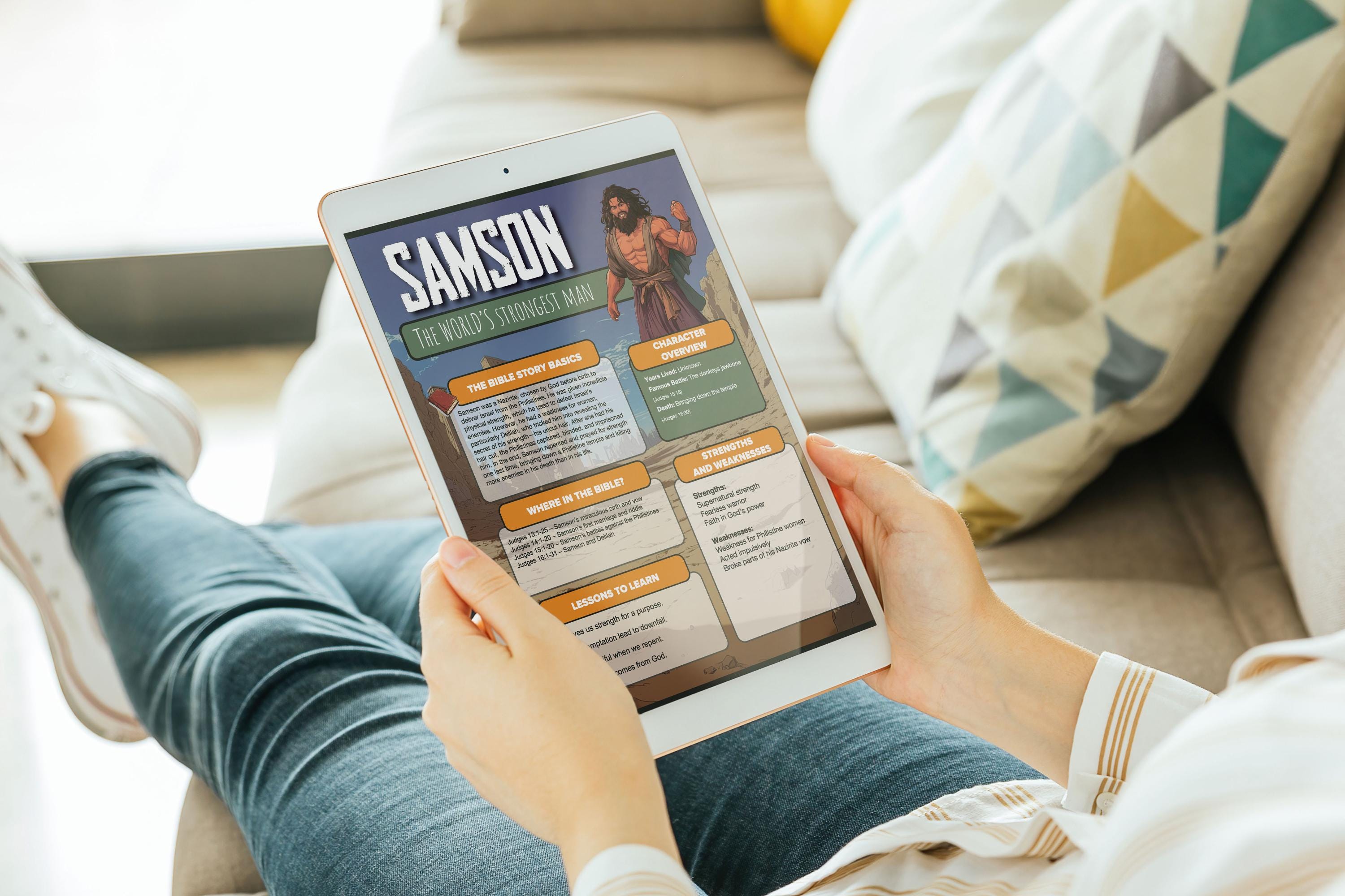Samson - the World's Strongest Man | Kids Bible Fact Sheet and Study ...