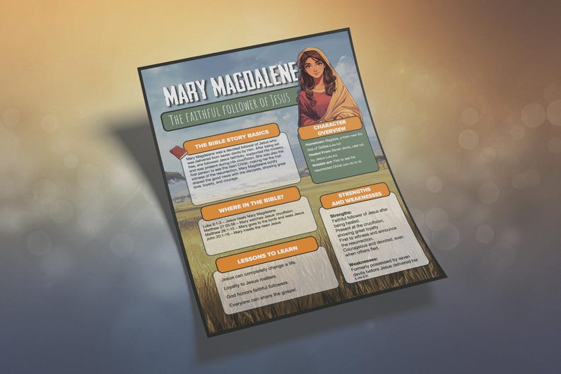 Mary Magdalene - the Faithful Follower of Jesus | Kids Bible Fact Sheet ...