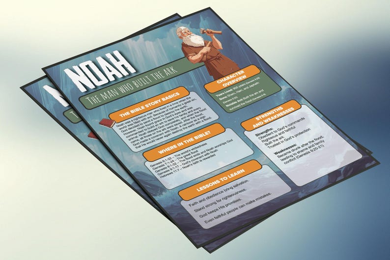 Noah - the Man Who Built the Ark | Kids Bible Fact Sheet and Study ...